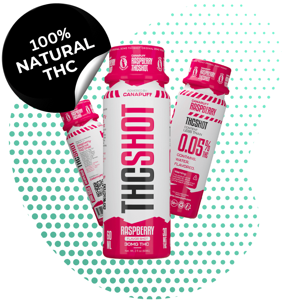 Canapuff THC Shot Raspberry 60ml – Berry Bliss 🌺