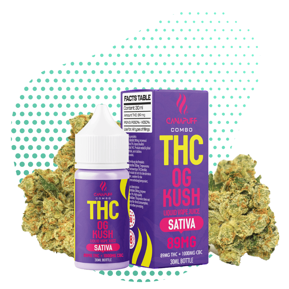 THC Liquid 89mg - OG Kush, earthy flavor & potent effects
