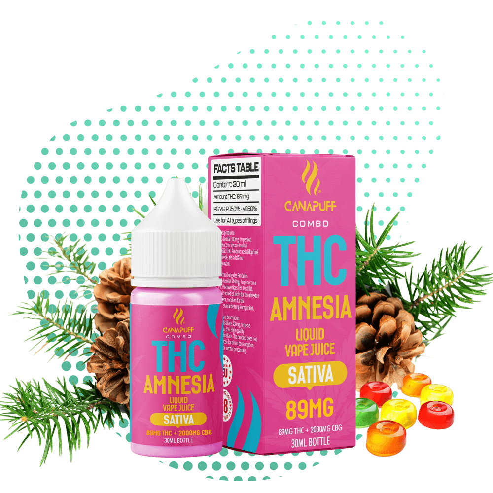 THC Liquid 89mg - Amnesia, strong potency & bold flavor
